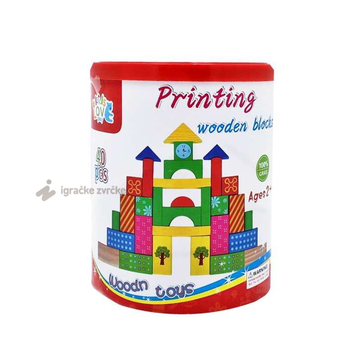 Drvene kockice za decu 40kom