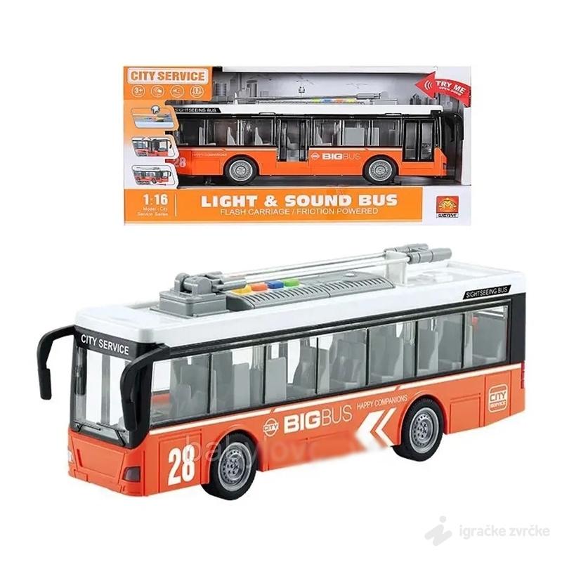Muzički Trolejbus igračka za decu (ZVUK+SVETLO)