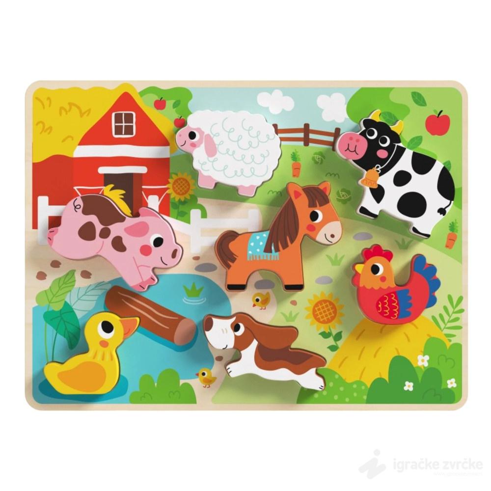 Tooky Toy drvene puzzle FARMA